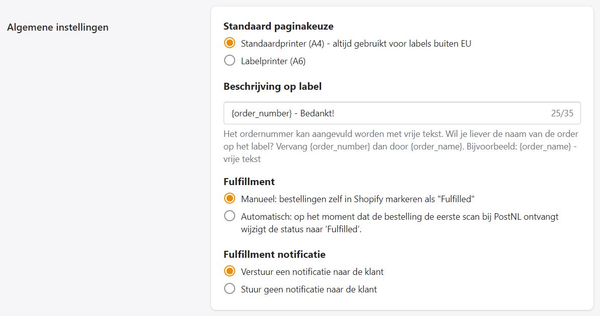 PostNL Shopify Manual